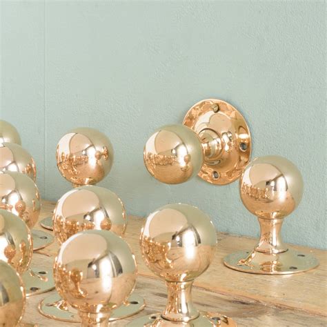 1920s Spherical Rose Brass Door Knobs Lassco Englands Prime