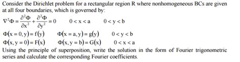 Solved Consider The Dirichlet Problem For A Rectangular Chegg Com