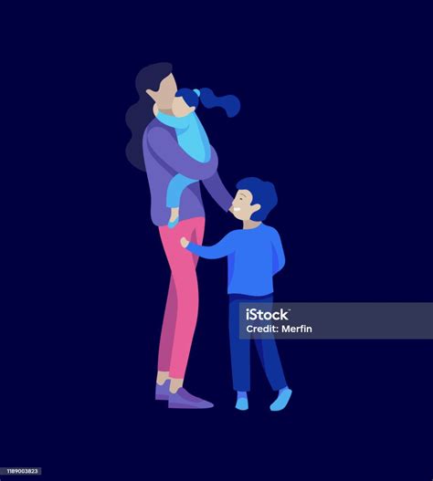 가족은 아이들과 함께 시간을 보내고 행복한 부모는 벡터 사람 문자 가정 주방에 대한 스톡 벡터 아트 및 기타 이미지 가정