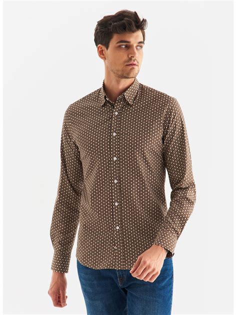 Pako Lorente Koszula P22wf 1x 037 Brązowy Slim Fit Modivo Pl