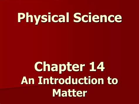 PPT Physical Science PowerPoint Presentation Free Download ID 1329342