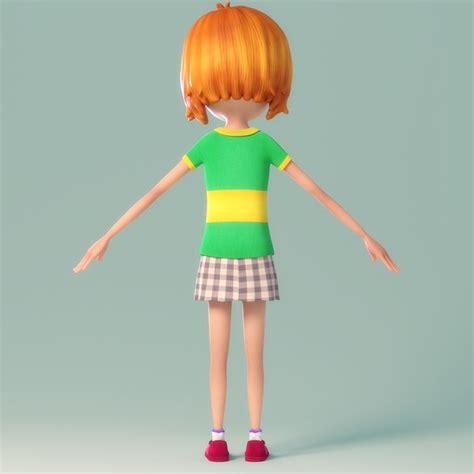 무료 Cartoon Girl Rigged 3d 모델 Turbosquid 1950944