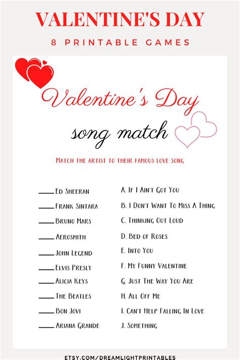 8 Printable Valentines Day Games Valentines Day Party Games Valentine