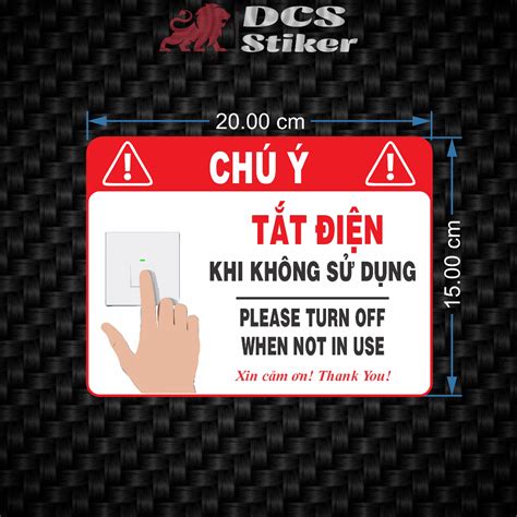 Decal Tắt Điện Khi Không Sử Dụng Decal Dán Nhắc Nhở Tắt Điện Dán Tường Dán Kính Chống Nước