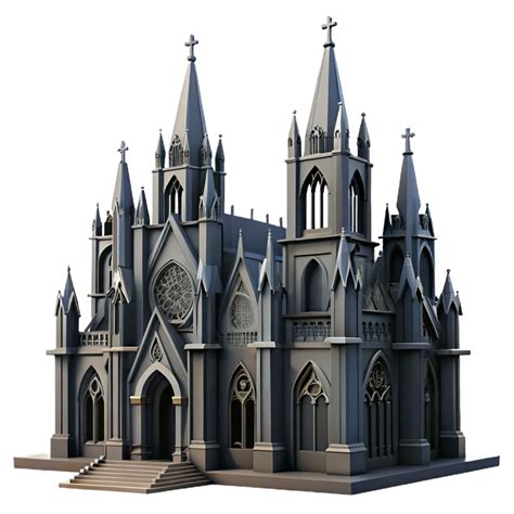 Magnificent Traditional Gothic Cathedral 3d Model Detailed 56946166 Png