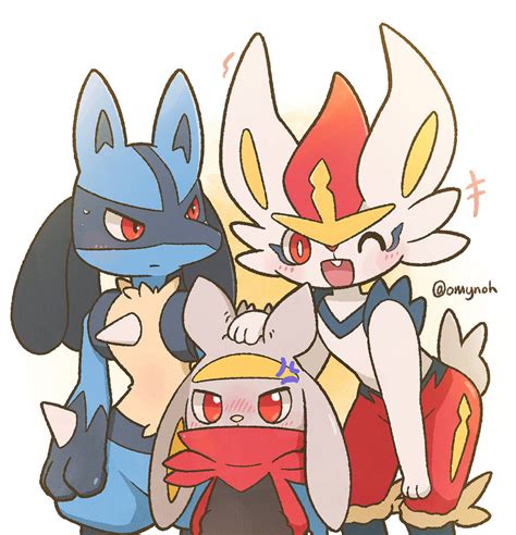 Lucario Cinderace And Raboot By Omynoh On Deviantart