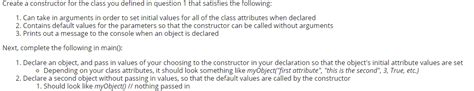 Solved Create A Constructor For The Class You Defined In
