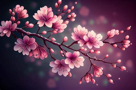 Illustration De Sakura Fleur De Cerisier Photo Premium
