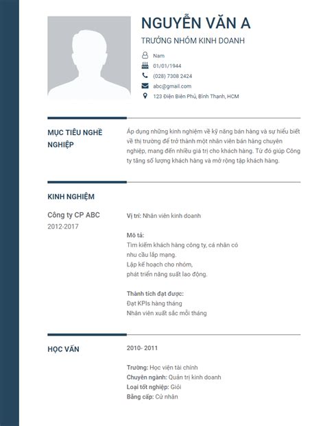 Tải Mẫu Cv Xin Việc File Word đẹp Miễn Phí ấn Tượng Chỉ Với 30s