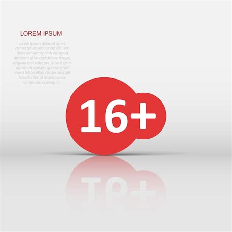 Premium Vector Sixteen Plus Icon In Flat Style 16 Vector Illustration