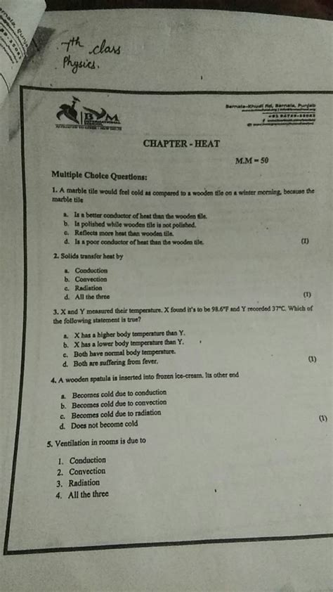 Conduction B Convection C Rudiation D All The Three 1 Filo