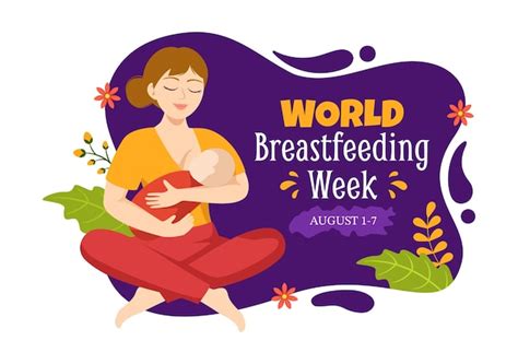Premium Vector World Breastfeeding Week Vector Illustration Of