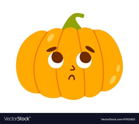 Pumpkin Character Sad Royalty Free Vector Image