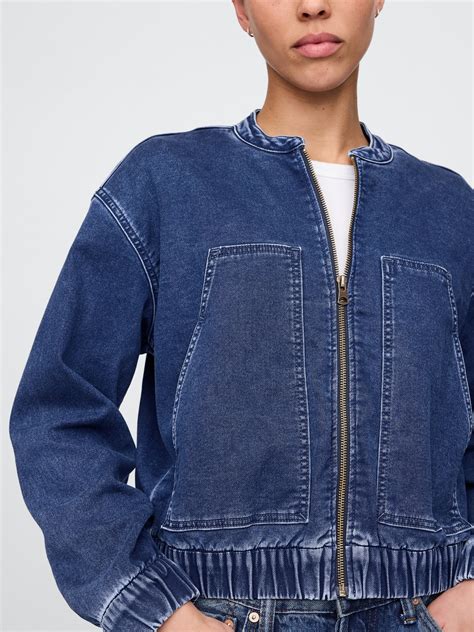 Knit Denim Bomber Jacket Gap