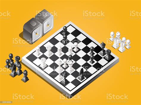 게임 보드에 흰색과 검은 색 그림체스 등색 배경 제어 시계 벡터 일러스트 경기 스포츠에 대한 스톡 벡터 아트 및 기타 이미지 경기 스포츠 여가활동 게임 개념 Istock