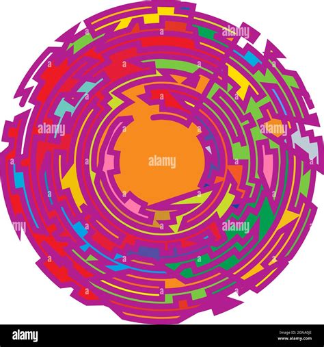 Geometric Random Circular Element Abstract Angular Circle Shape Stock Vector Illustration