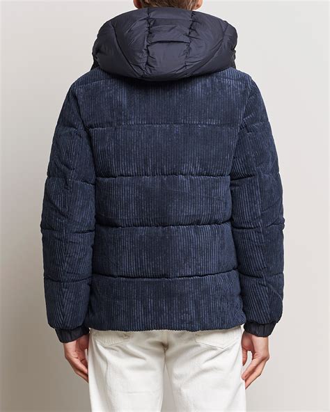 Save The Duck Albus Cord Padded Puffer Jacket Blue Black At