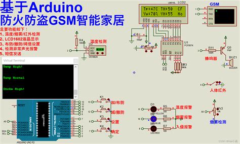 【proteus仿真】【arduino单片机】防火防盗gsm智能家居设计 Csdn博客
