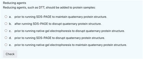 Solved Reducing Agents Reducing Agents Such As Dtt Should