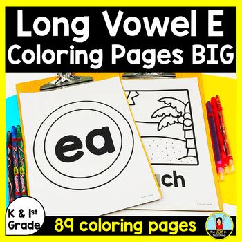 Long Vowel E Coloring Pages BIG By The Joy In Teaching TPT