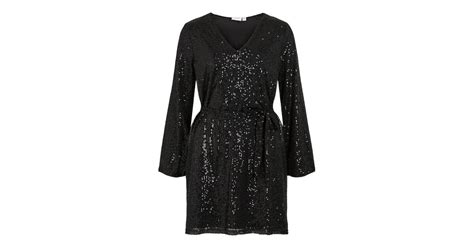 Vila Vestido Glitas Em Preto About You