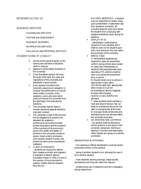 Reviewer In Cvsu 101 Pdf