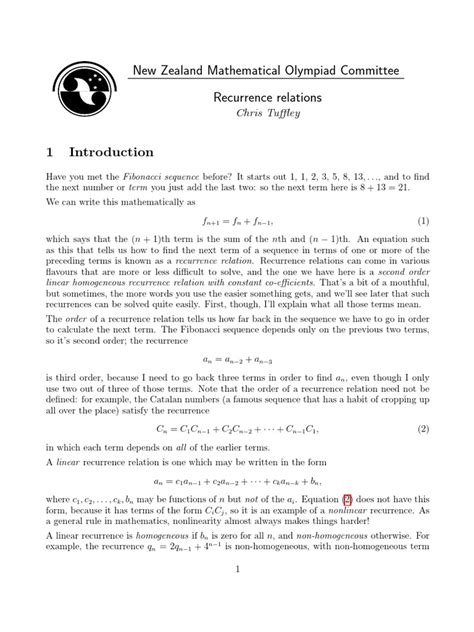 Recurrence Pdf Recurrence Relation Polynomial