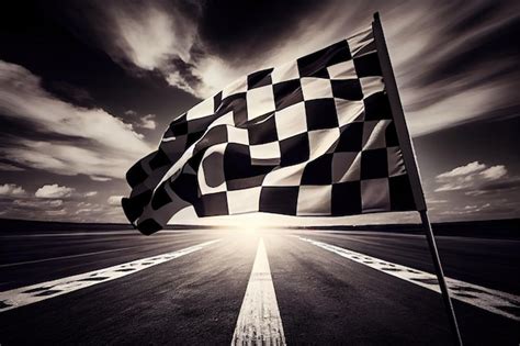 Pista De Corrida Bandeira Quadriculada Pronta Para Iniciar A