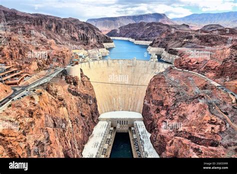 Hoover Dam In United States Hydroelectric Power Station On The Border