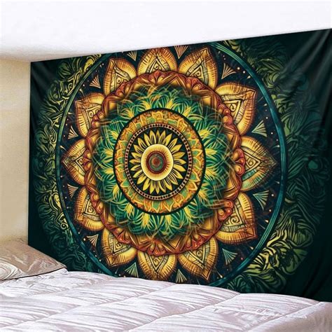 Tapiz decorativo para colgar en la pared diseño floral hippie bohemio