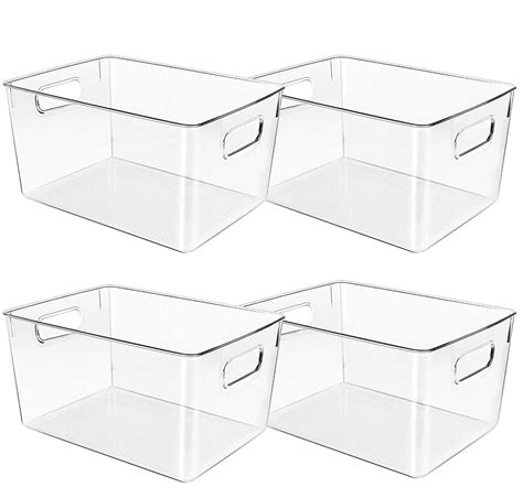 Clear Plastic Storage Bins Pantry Organizers And Storage Or Kitchen Organization