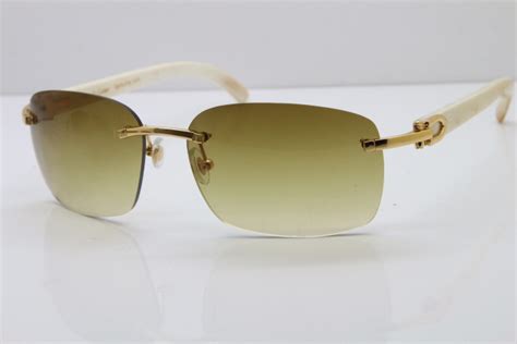 2018 New Cartier Rimless 8200497 Original White Genuine Natural Buffalo