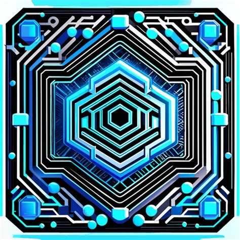 Premium Ai Image Square Frame Blue Circuit Board Cyber Circuit