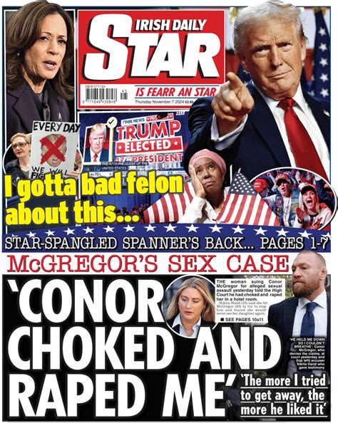 Irish Daily Star Todays Cover Paper Front Pages