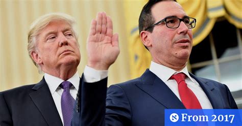 Steven Mnuchin Former Goldman Sachs Banker Sworn In As U S Treasury
