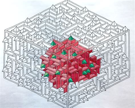 Colouring Page Printable Isometric Cuboid Etsy