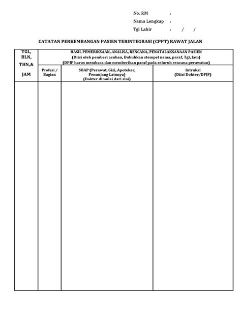 Cppt Rawat Jalan Cetak Bolak Balik Pdf
