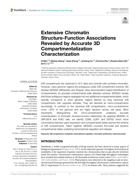 Pdf Extensive Chromatin Structure Function Associations Revealed By Accurate 3d