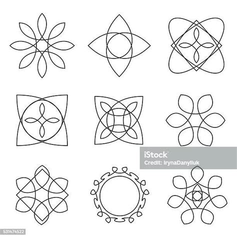 세트 유행하는 기하학적 형태를 지역으로 1930년대 프레임 컬레션 0명에 대한 스톡 벡터 아트 및 기타 이미지 0명 기하 도형 디자인 요소 Istock