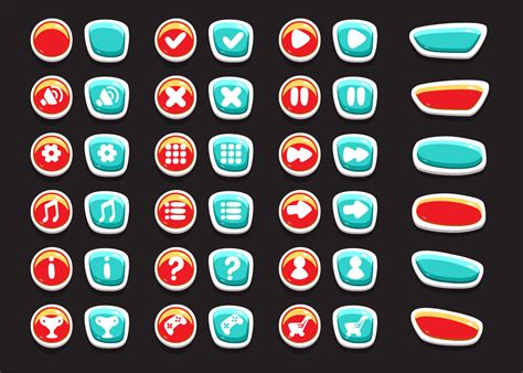 Game User Interface Buttons For Indiegames By Msranaapps