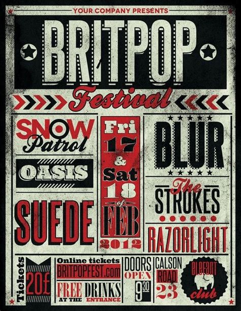 30 Carteles Tipográficos Para Su Inspiración Oasis Poster Vintage