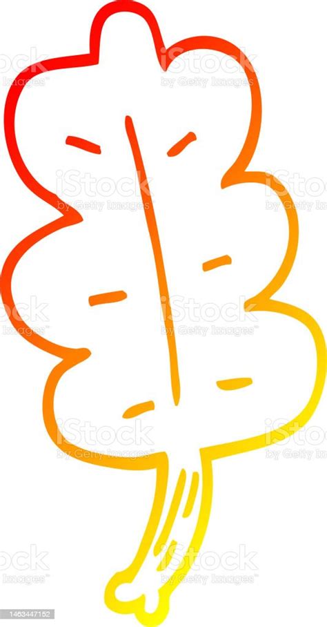 Dessin Au Trait Dégradé Chaud Dune Feuille Automnale De Dessin Animé