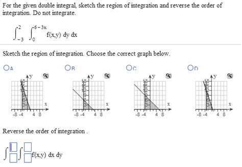 Solved For The Given Double Integral Sketch The Region Of Chegg