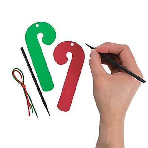 Magic Colour Scratch Candy Cane Ornaments 24 Pack Oshc Craft Kits