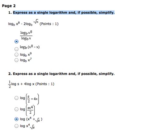 Solved Express As A Single Logarithm And If Possible Chegg