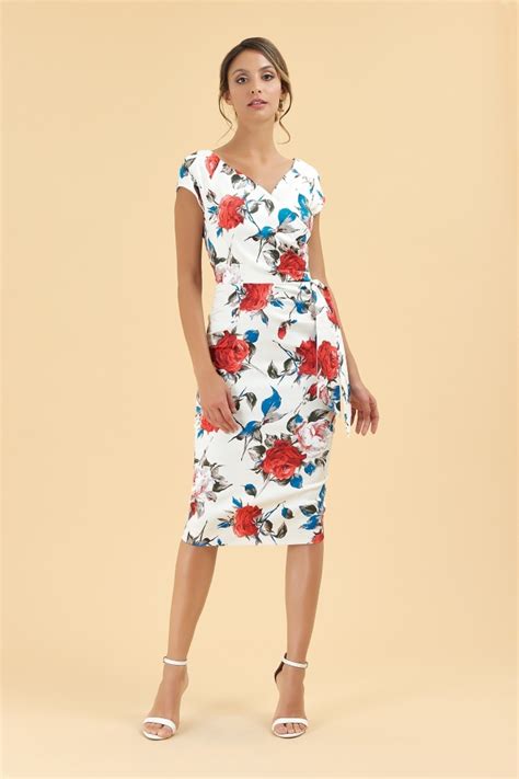 The Pretty Dress Company Hourglass Carmen Faux Wrap Pencil Dress