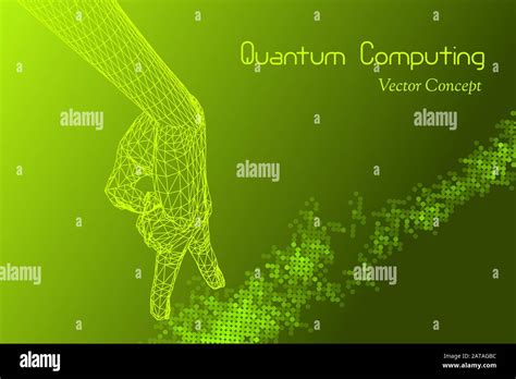 Vector Quantum Computing Concept Hi Tech Digital Design Emblem Of Ai Signal Cryptography