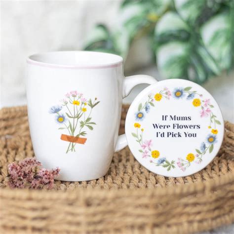 If Mums Were Flowers Floral Mug And Coaster Set