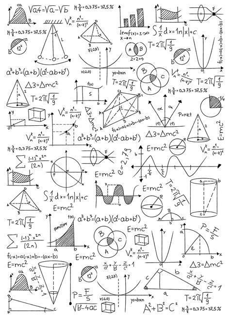 Premium Vector Math Vector With Formulas Geometrical Plots And