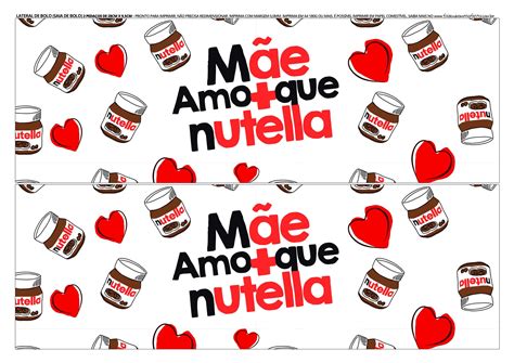 Faixa Lateral Para Bolo Dia Das Maes Nutella Fazendo A Nossa Festa